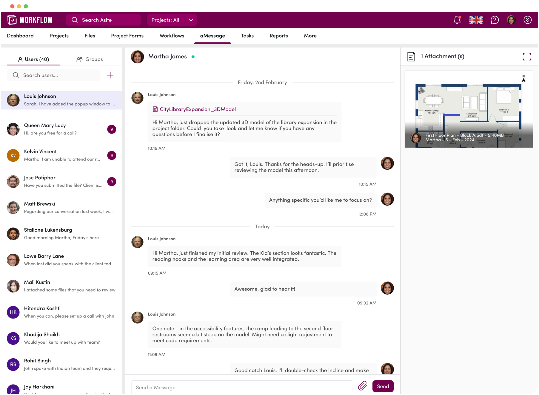 Asite Project Workflow | Construction Management Software